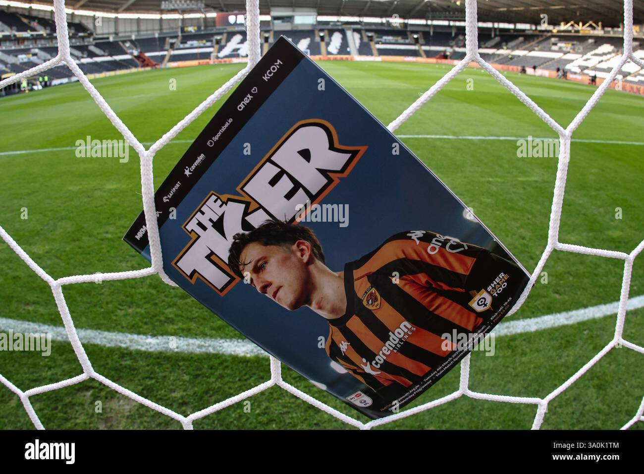 Hull, UK. 04th Mar, 2025. Alfie Jones of Hull City on the front cover ...