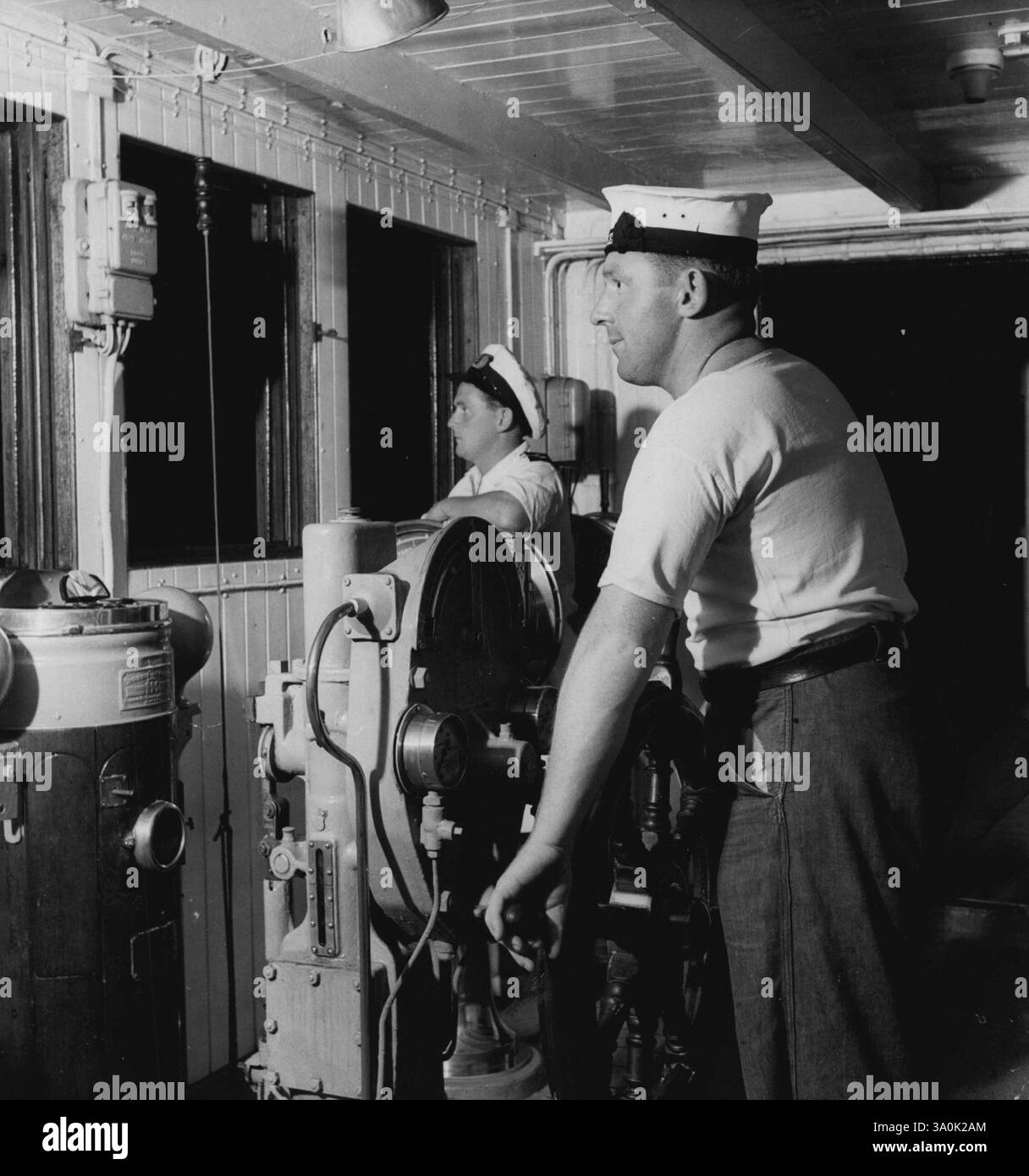 Christmas On Board Ship - Vigilance Above: Quartermaster at the wheel ...