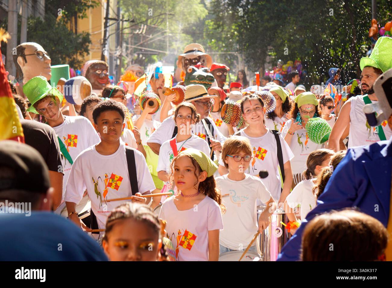Revelers have fun at the carnival street party in Sao Paulo, Brazil, on ...
