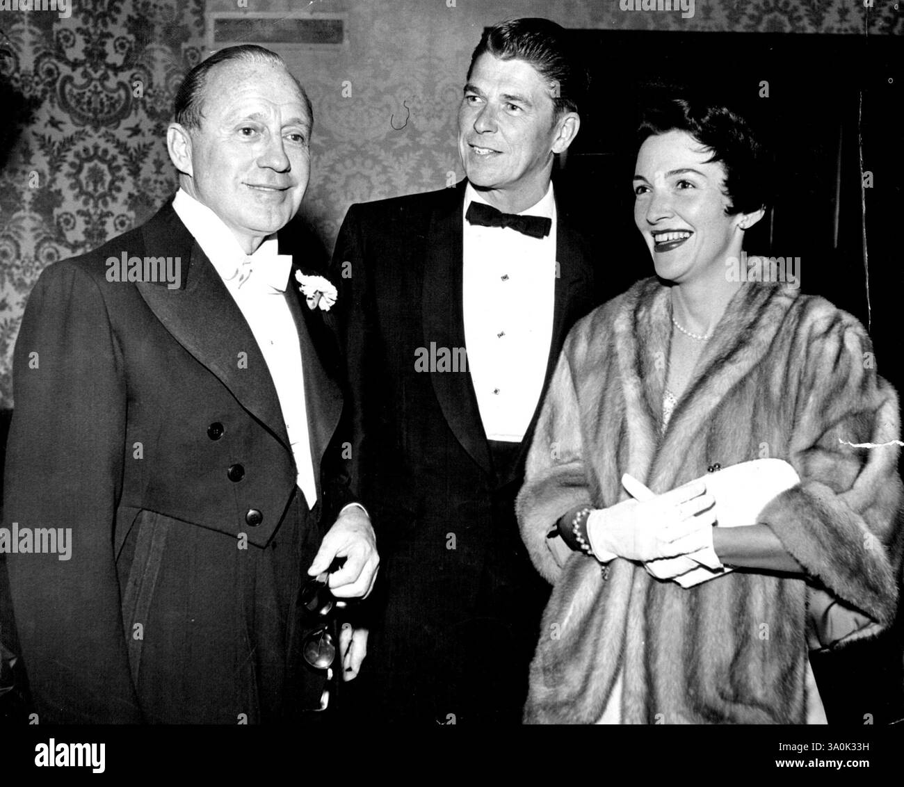 Jack Benny; Ronald Reagan; Nancy Davis. June 16, 1955. (Photo by Jay ...