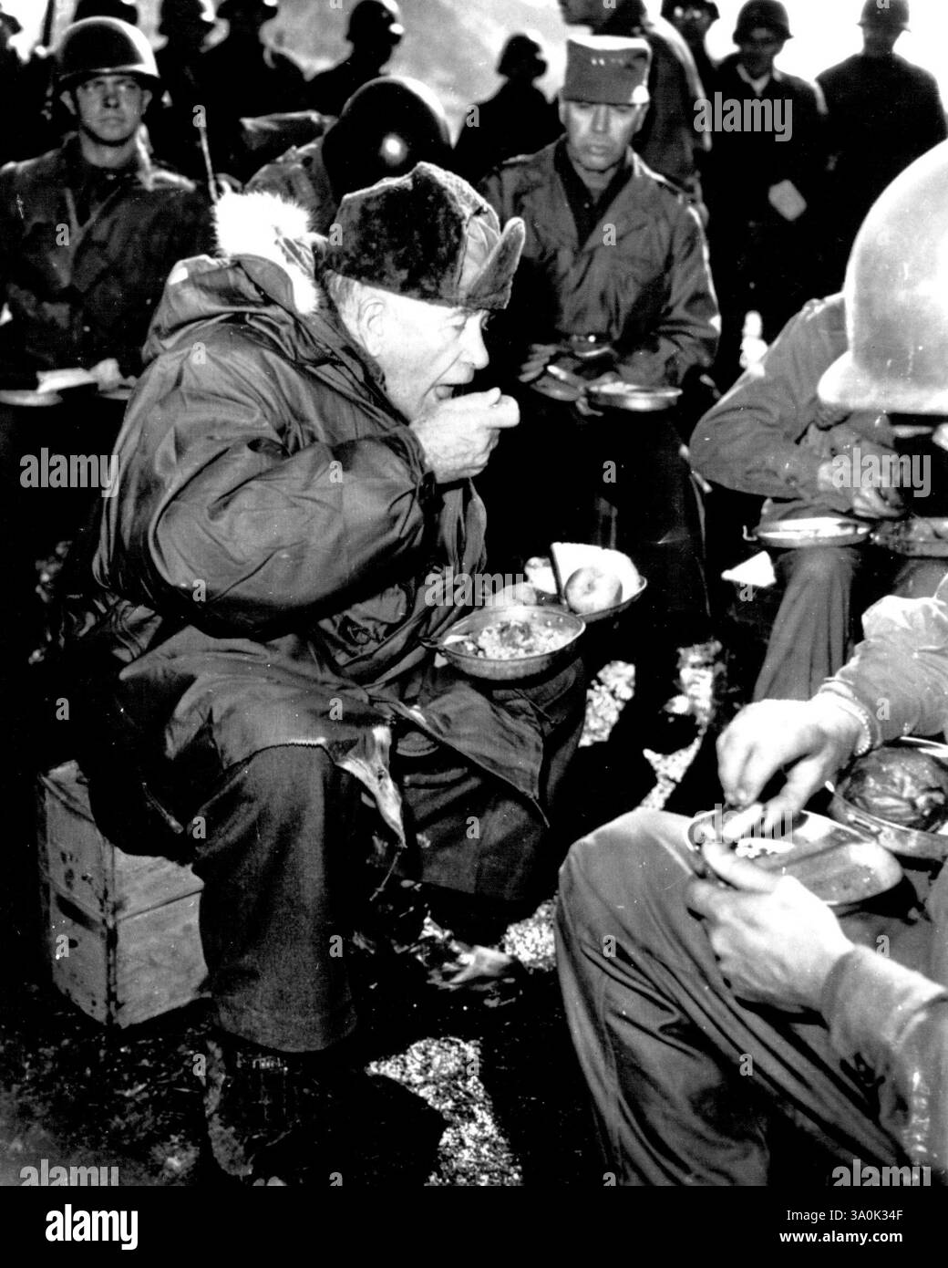 Mr. Veep Tries Field Rations -- Vice President Barkley takes aboard a ...