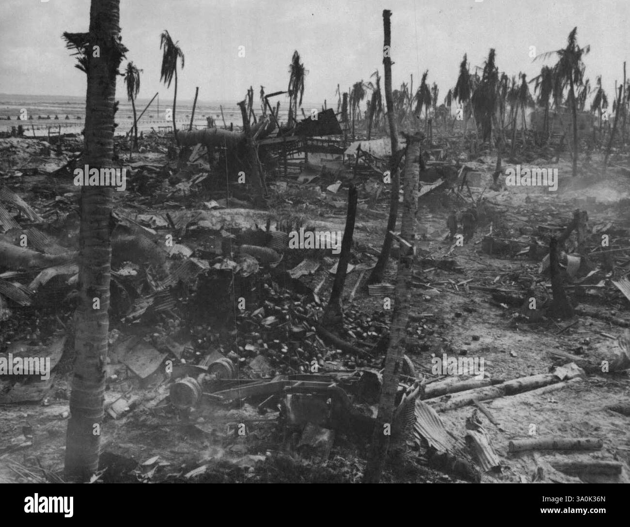 Japanese Position Destroyed on Tarawa Island This desolate scene of ...
