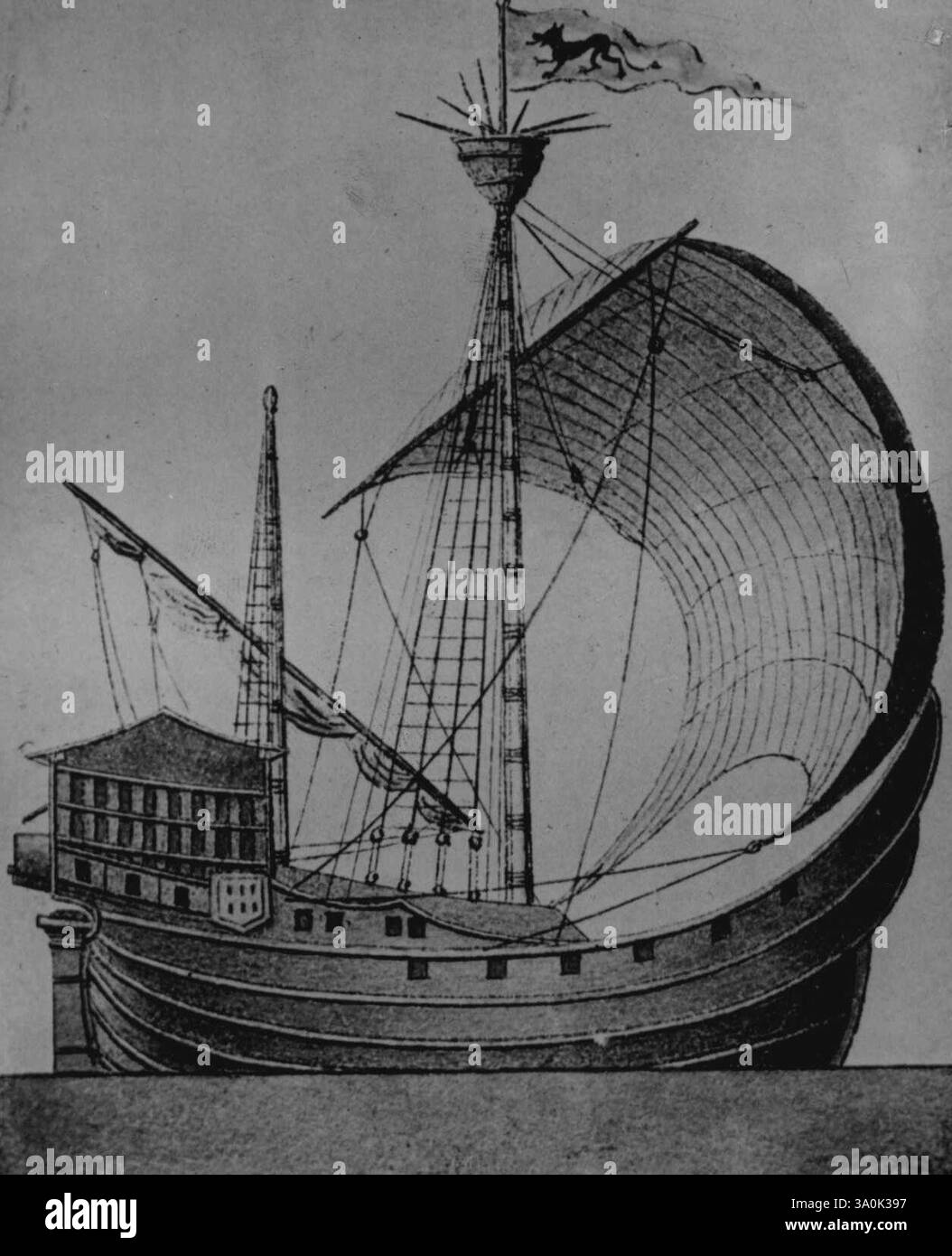 Fifteenth century caravel Black and White Stock Photos & Images - Alamy
