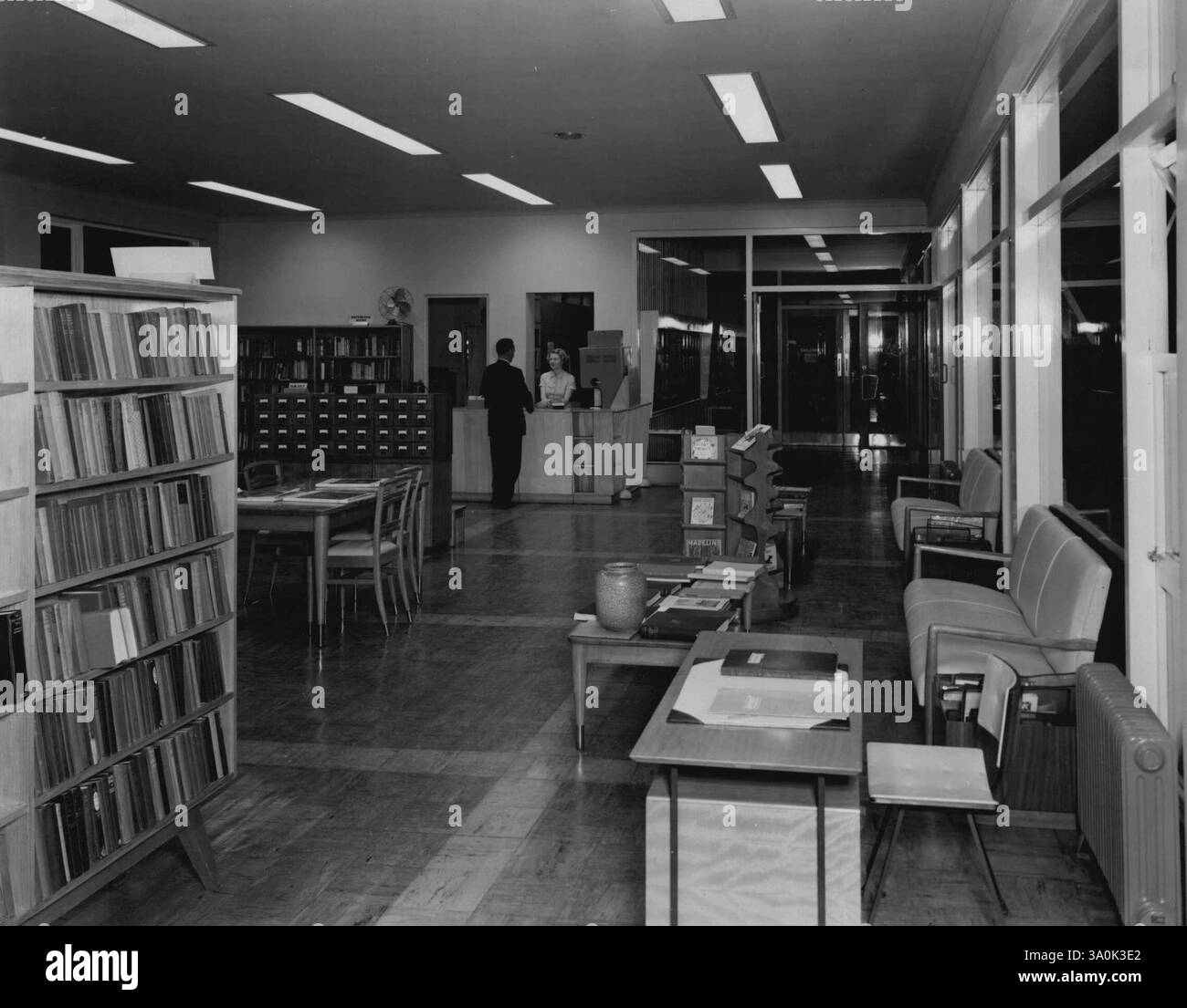 Municipal Library Bankstown adult section. November 8, 1955 Stock Photo ...