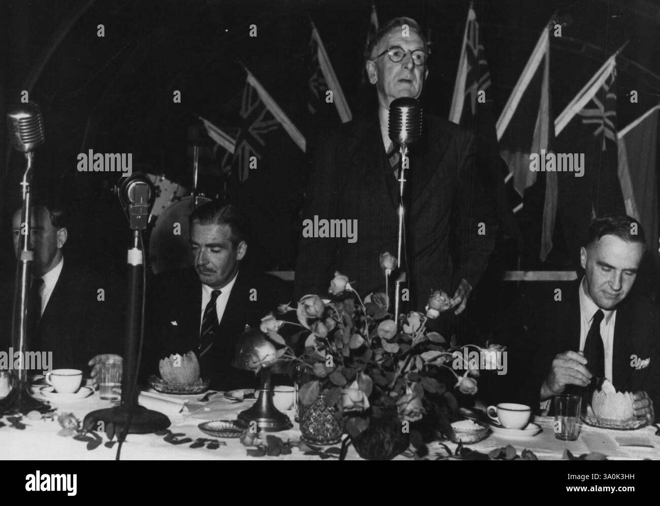 Dr. C.E.W. Bean, speaking at the Luncheon today at the Trocadero in ...