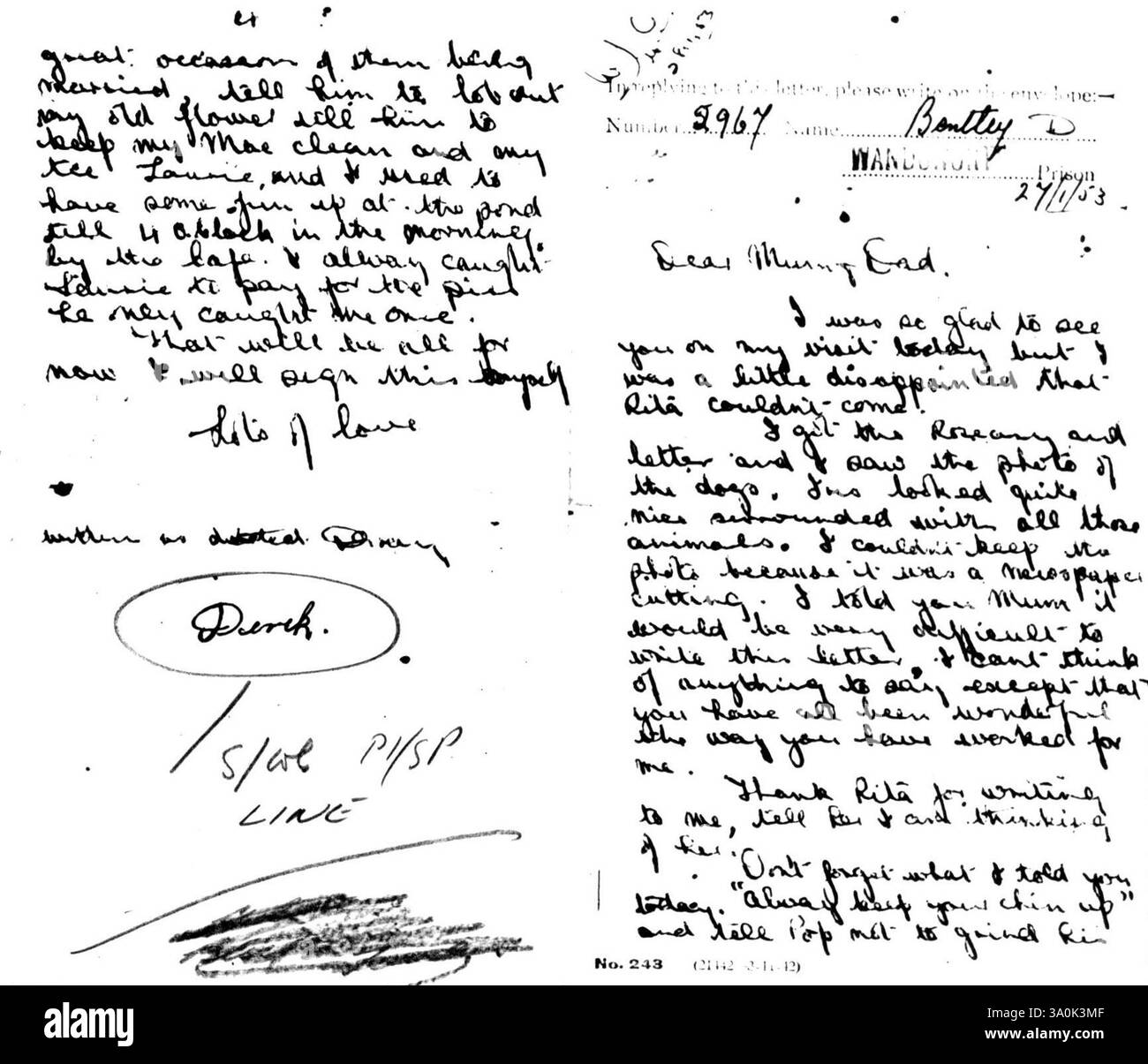 Crime Murder: Christopher Craig & Derek Bentley 1952. A letter dictated ...