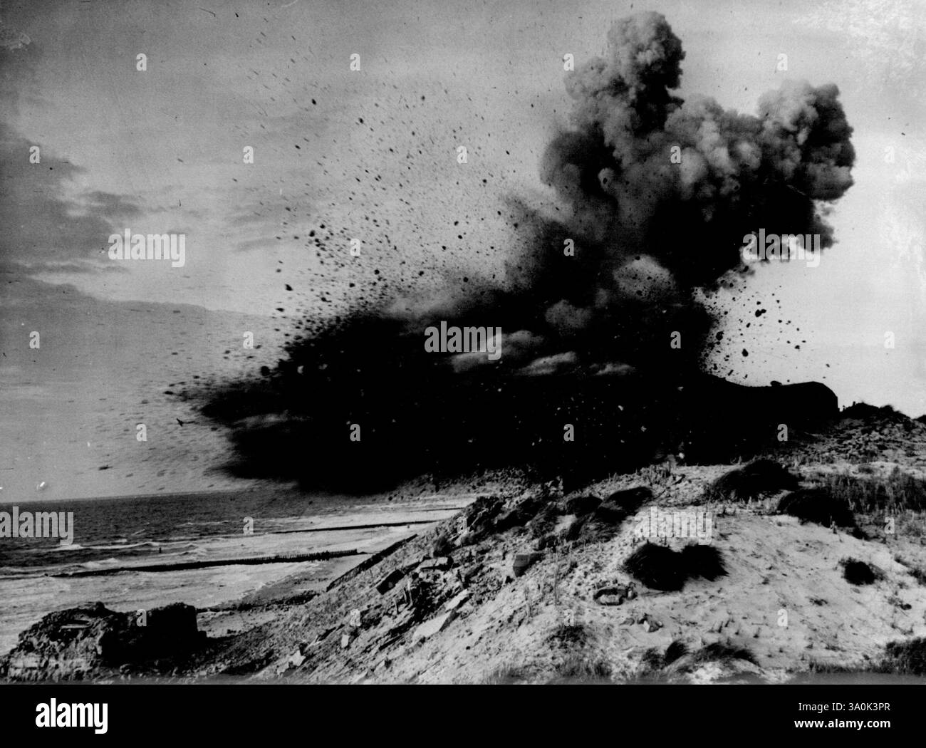 Hitler's "West Wall" Is Blasted -- Thousands of concrete splinters ...