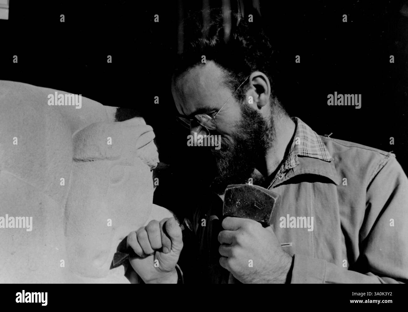 A third-year rehabilitation student in sculpture, bearded 31-year-old ...