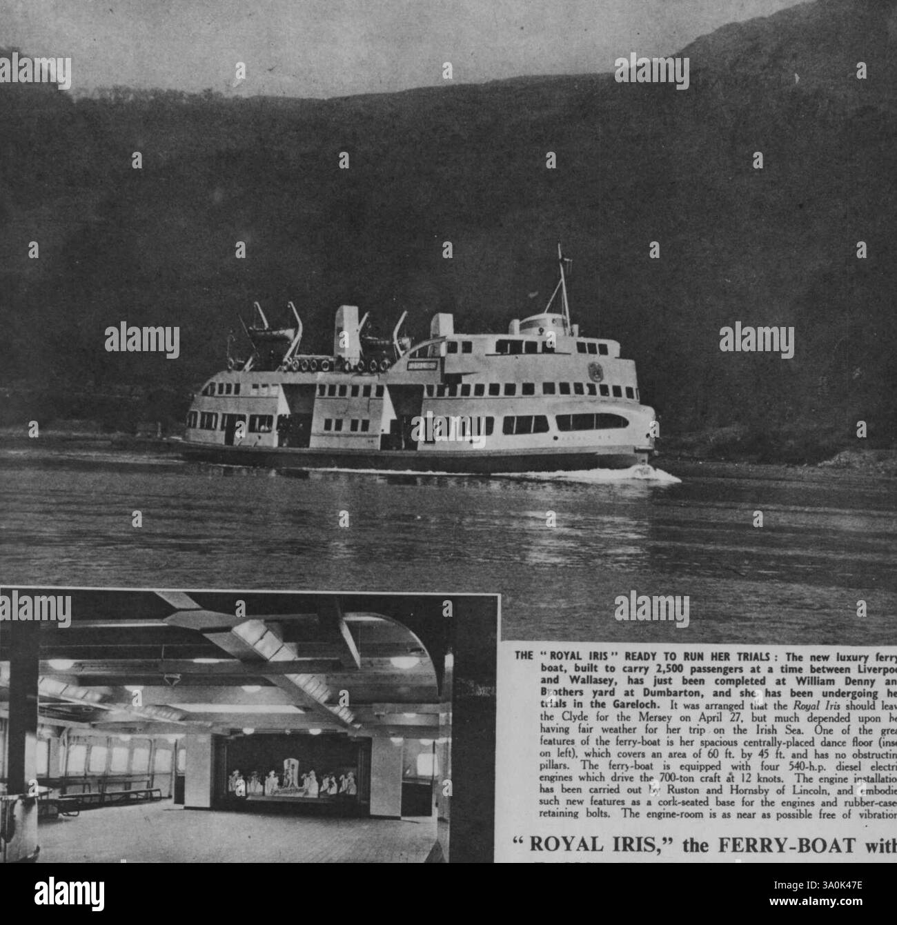 The "Royal Iris" ready to run her trial: The new luxury ferry-boat, built to carry 2,500 ...