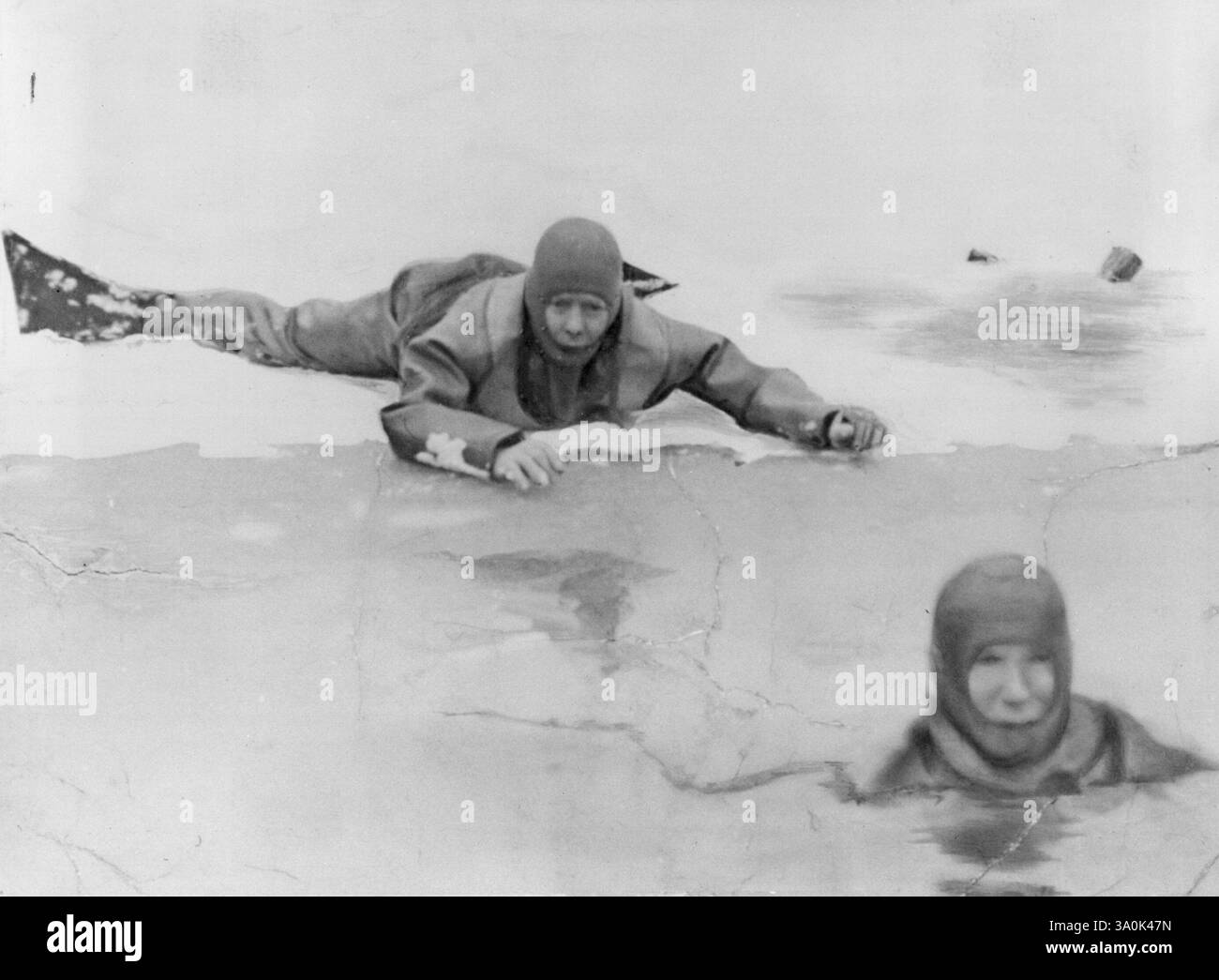 Frogmen training for underwater winter warfare. In Holland and Germany ...