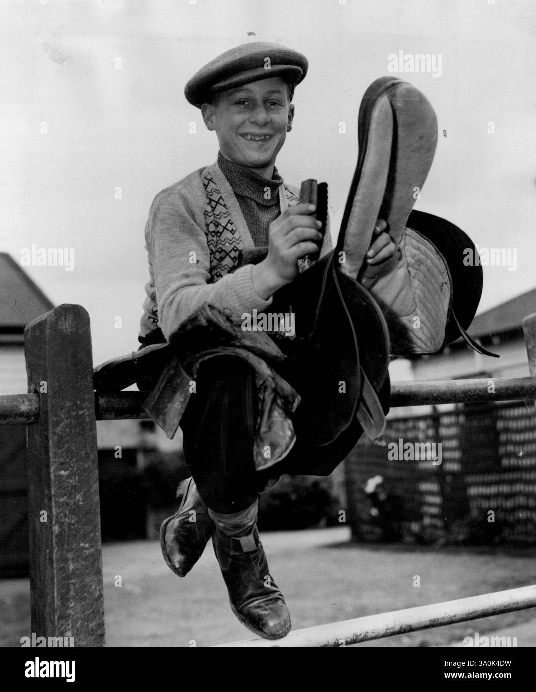 16-year-old apprentice Bobby Ball goes over his gear for his first ...