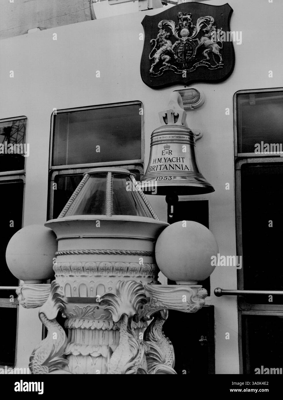 Aboard The "Britannia" -- The 1817 binnacle, situated on the verandah ...