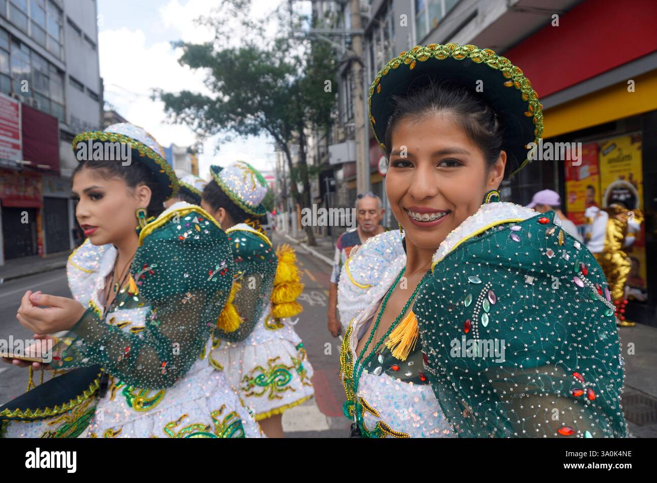 Revelers have fun at the carnival street party in Sao Paulo, Brazil, on ...