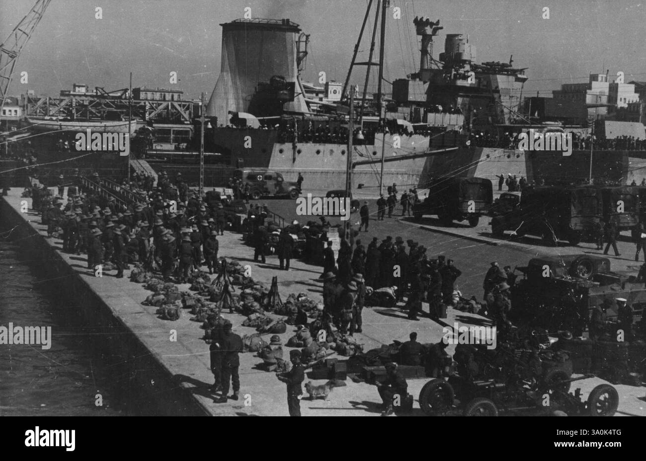 British Landing In Greece -- Troops landing in Piraeus, Greece, from ...