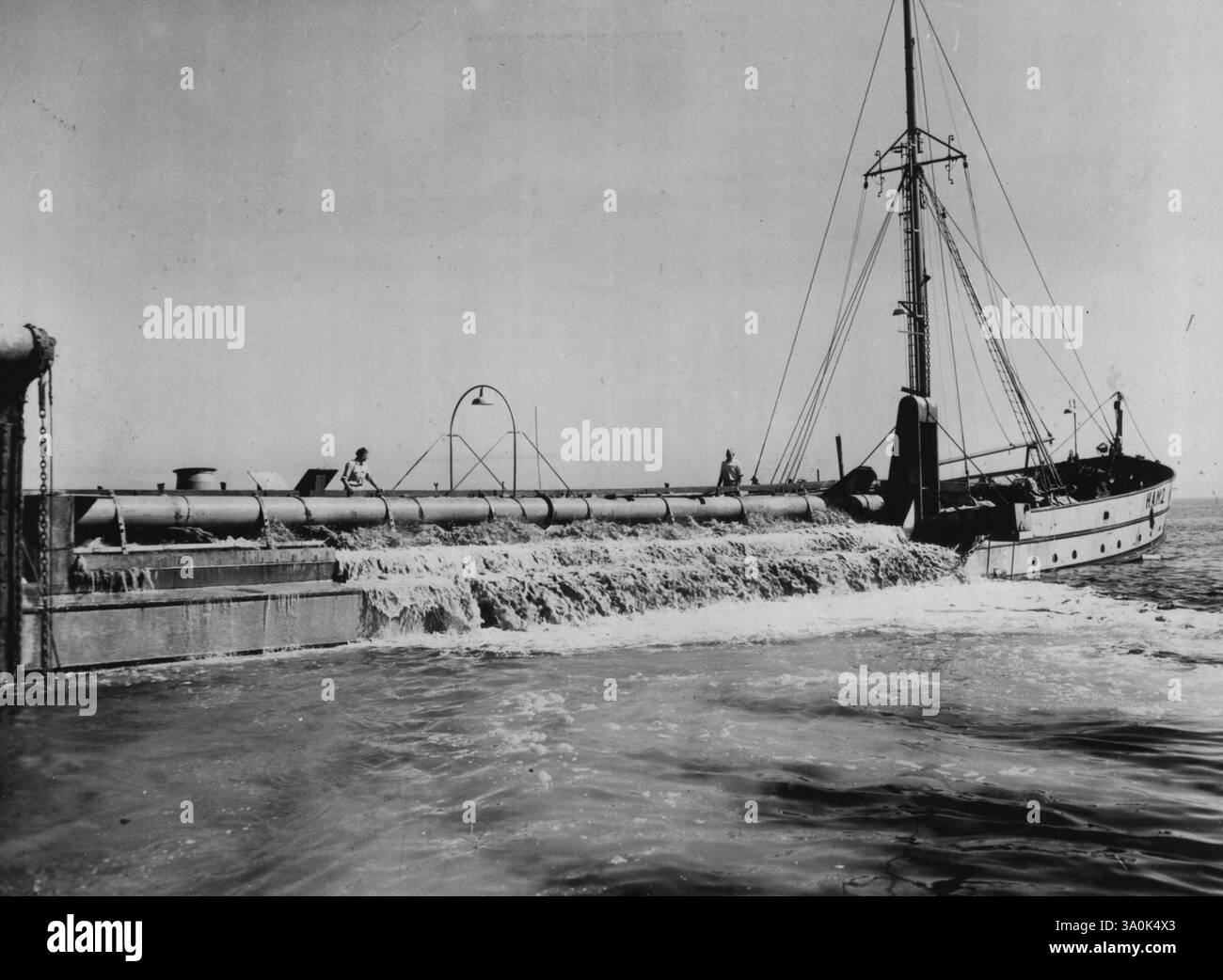 The Dutch dredge H.A.M. 2 which, with a sister ship, the H.A.M. 301 ...