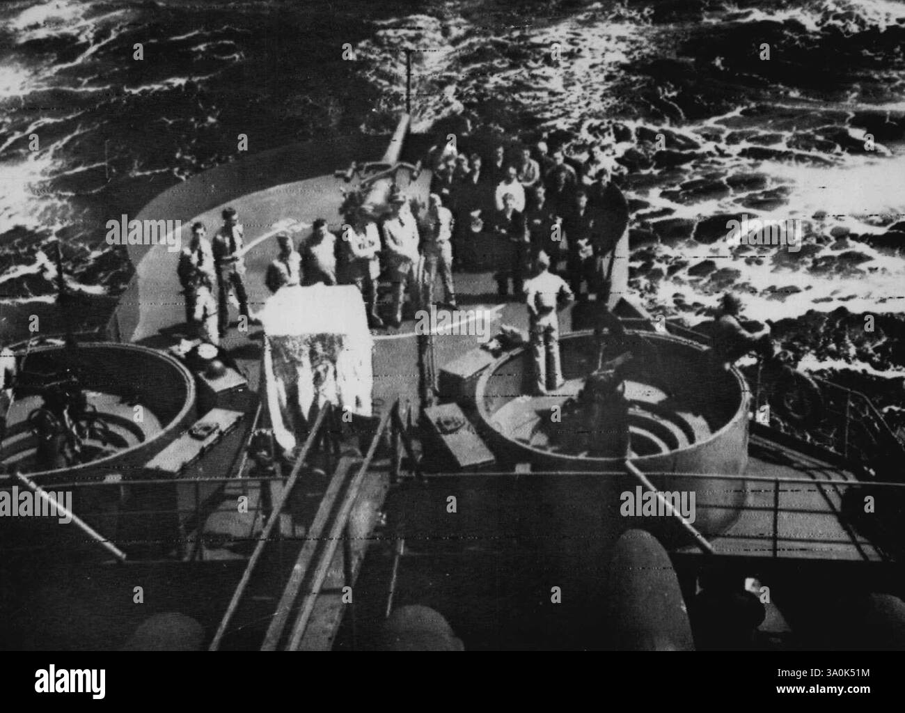 Church Services held on rear Gun Deck of U. S. armed merchant ship on ...