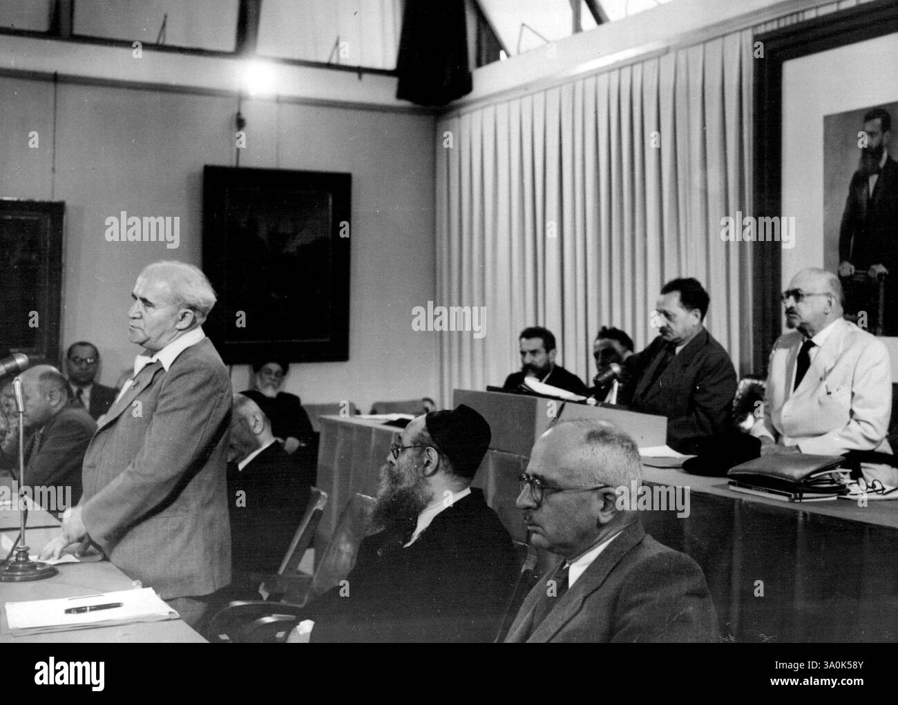 Israel Welcomes Weizmann -- Doctor Chain Weizmann, (seated extreme ...