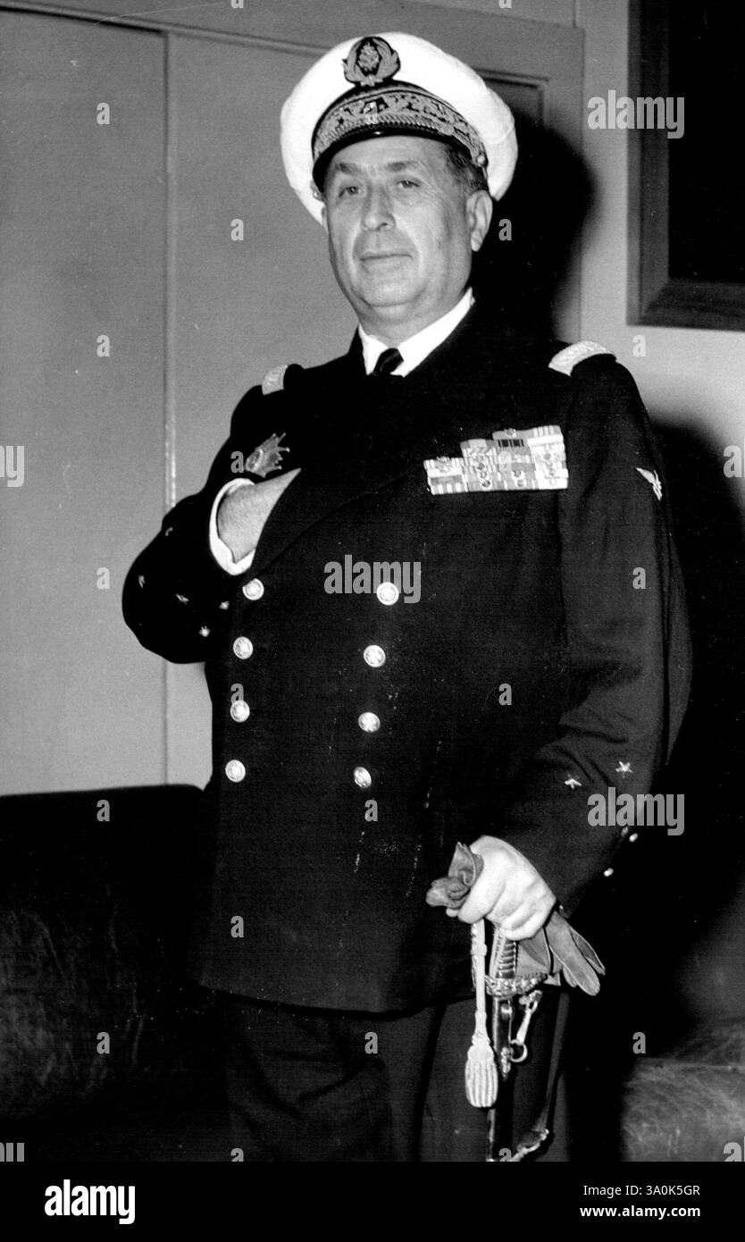 French Admiral Pierre Barjot Stuck a pictureseque pose when he arrived ...