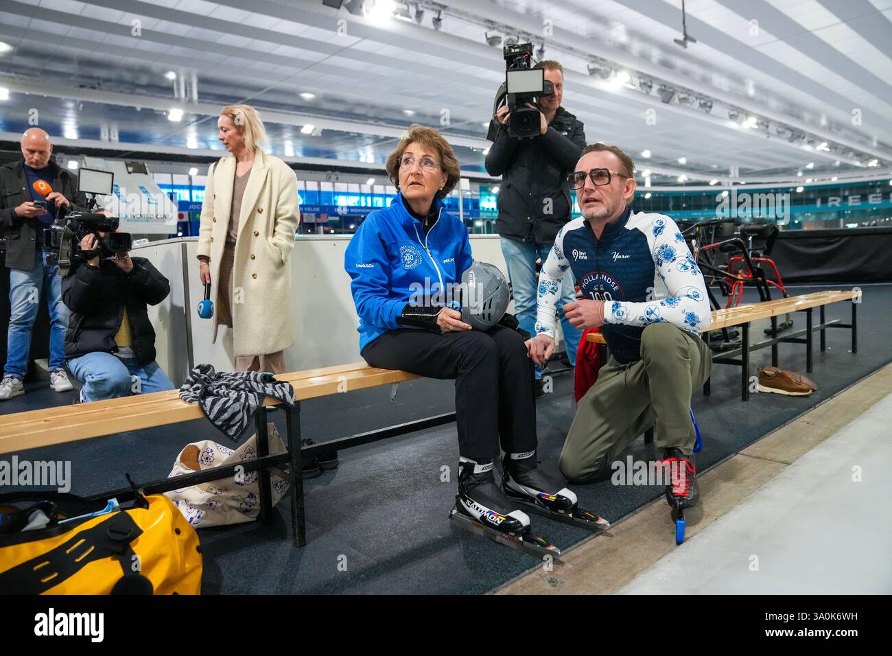 HEERENVEEN, NETHERLANDS - MARCH 4: Marianne Timmer, Bernhard van Oranje ...
