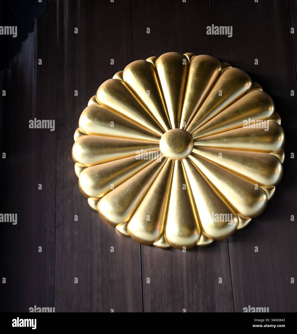 Closeup view of a Kikumon the Imperial Chrysanthemum Crest, Seal and ...