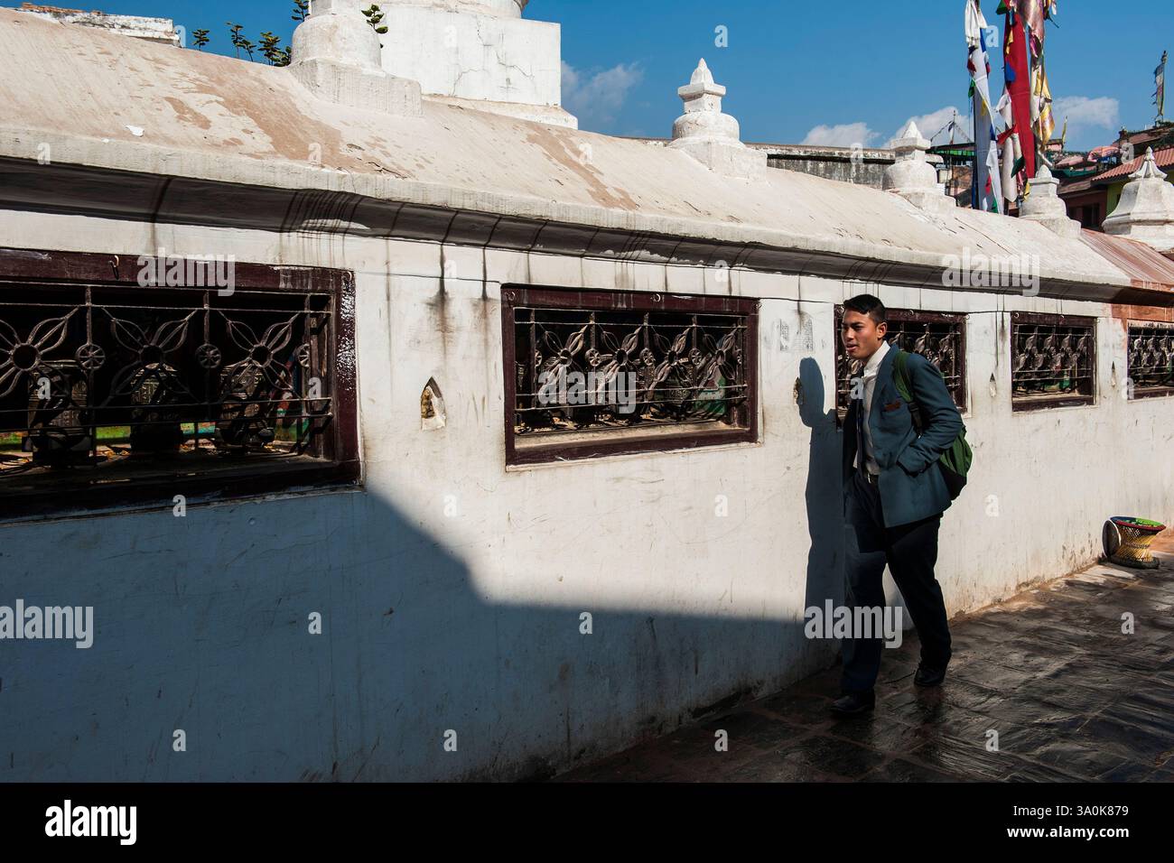 Nepal, Bouddhnath, local temple Stock Photo - Alamy