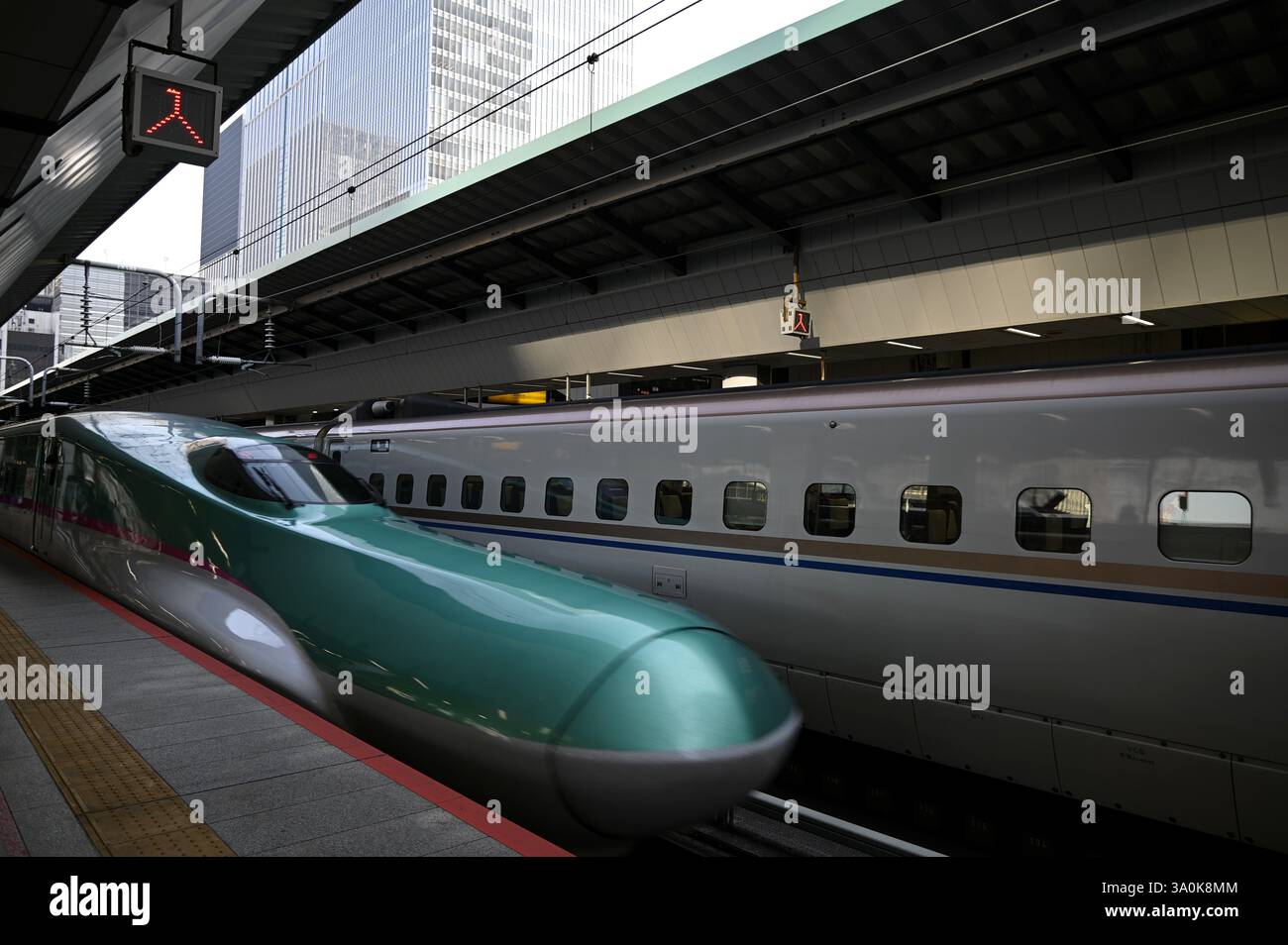 Scenic view of the bullet train Tōhoku Shinkansen operated by JR East ...
