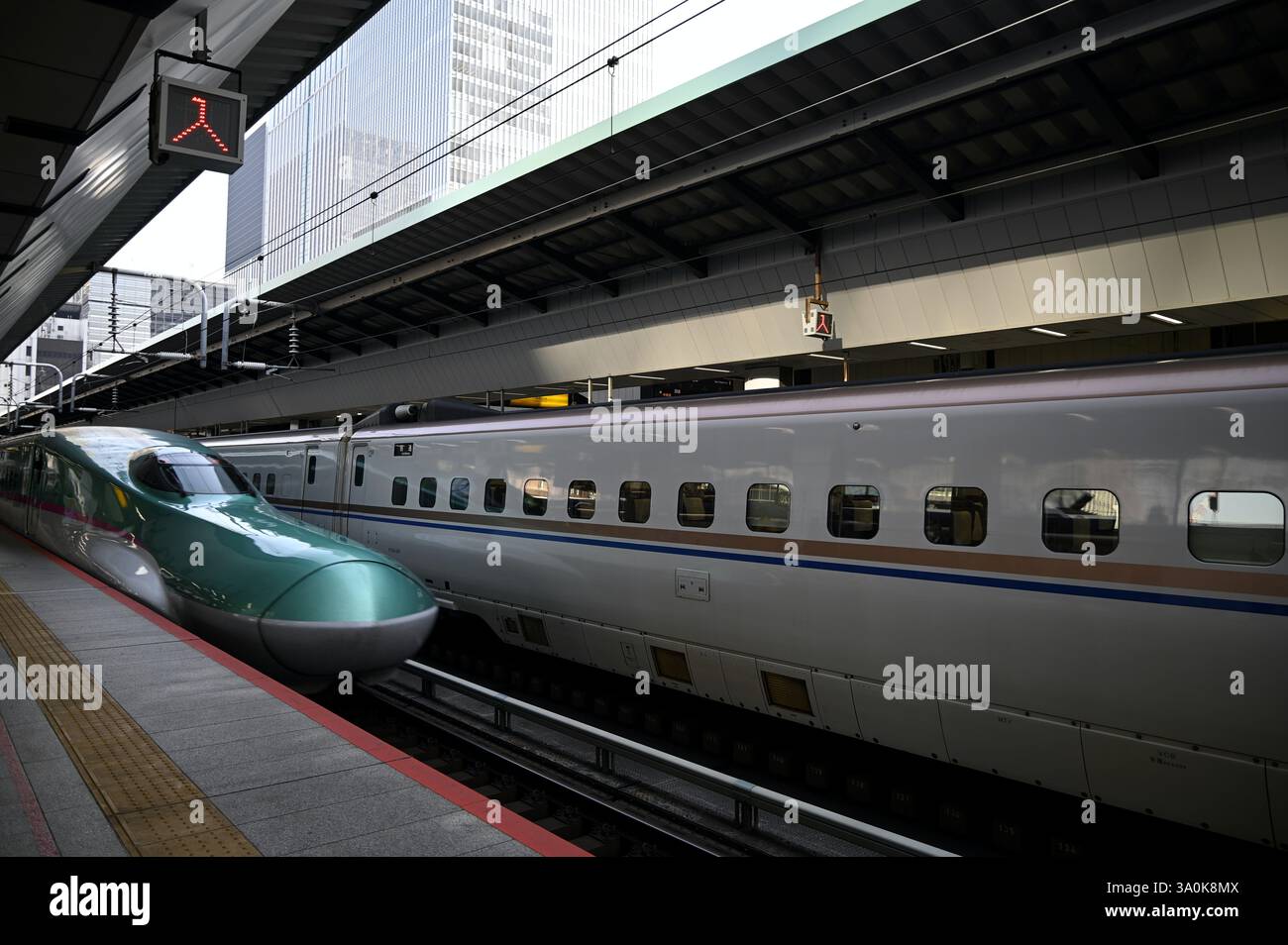 Scenic view of the bullet train Tōhoku Shinkansen operated by JR East ...
