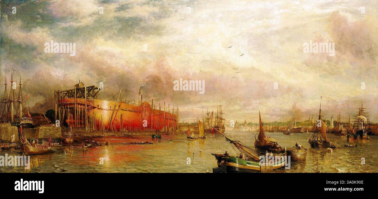 The Great Eastern under construction at Millwall, 1858 William Samuel ...