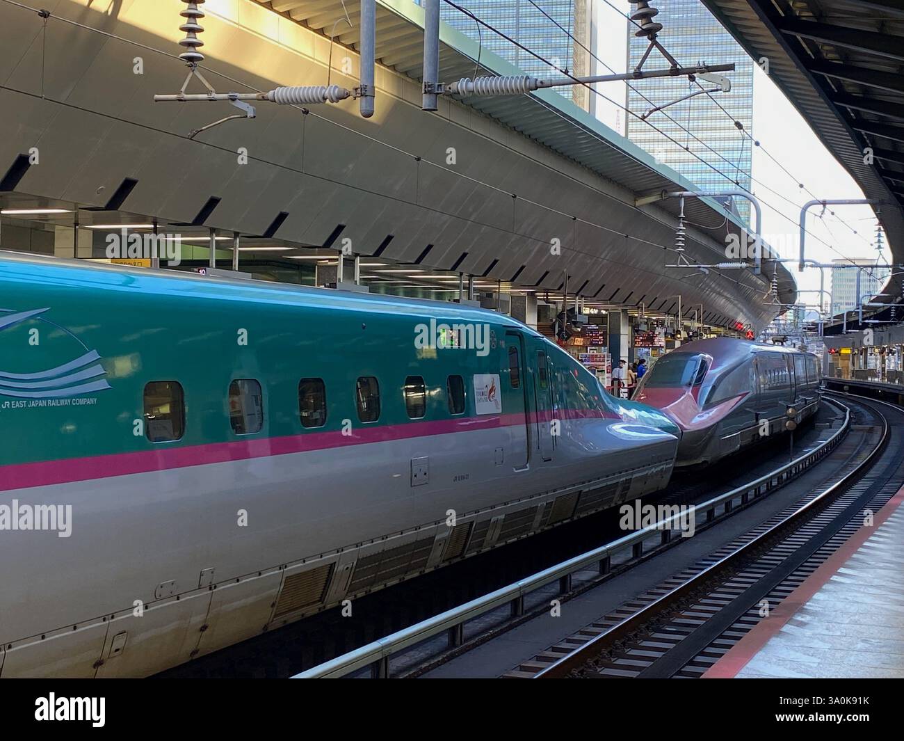 Scenic view of the bullet train Tōhoku Shinkansen operated by JR East ...