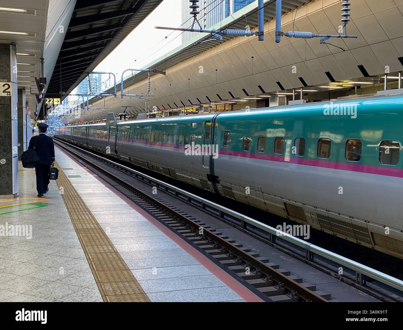 Scenic view of the bullet train Tōhoku Shinkansen operated by JR East ...