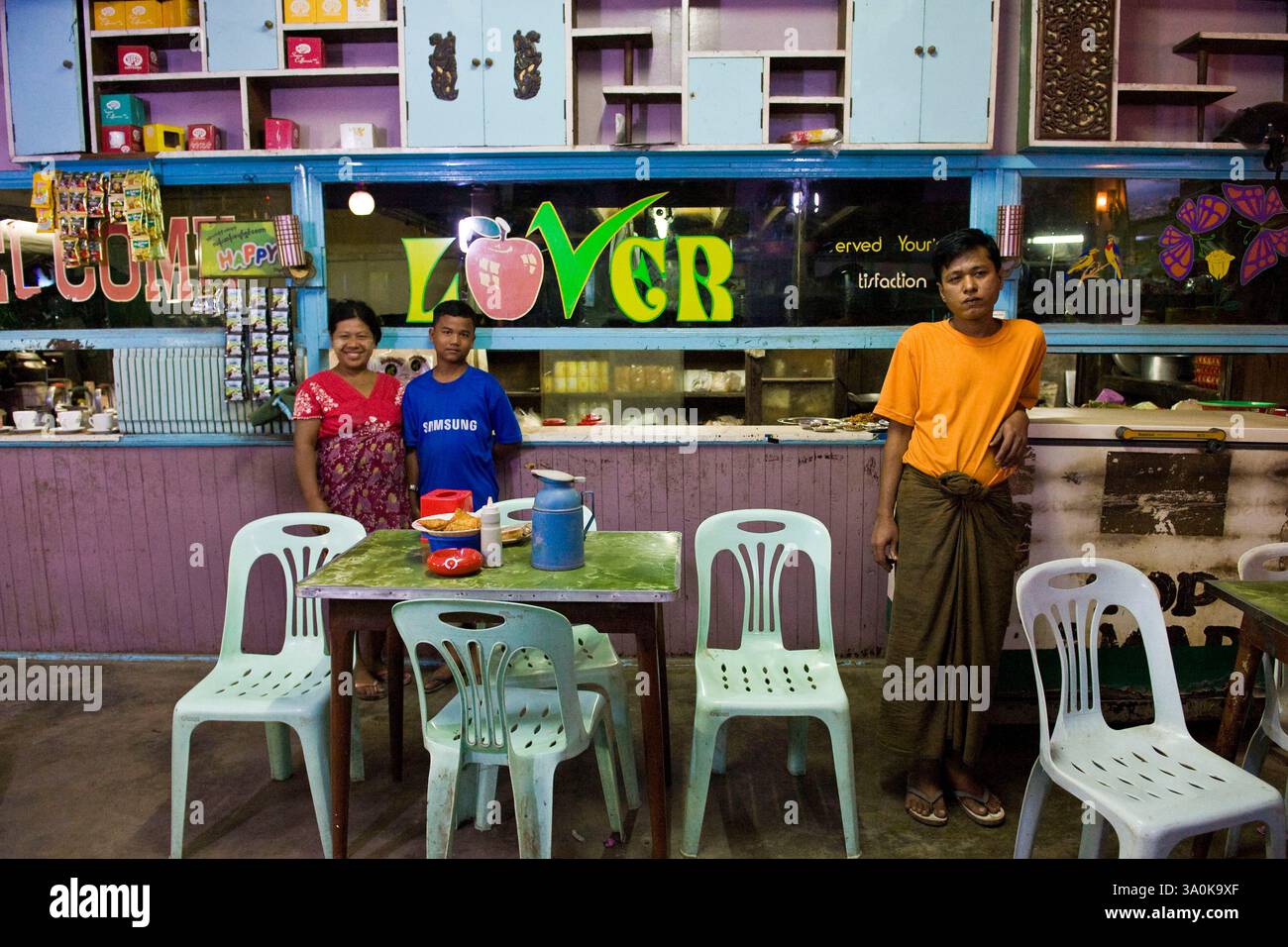 Myanmar, Tangoo, local restaurant Stock Photo - Alamy
