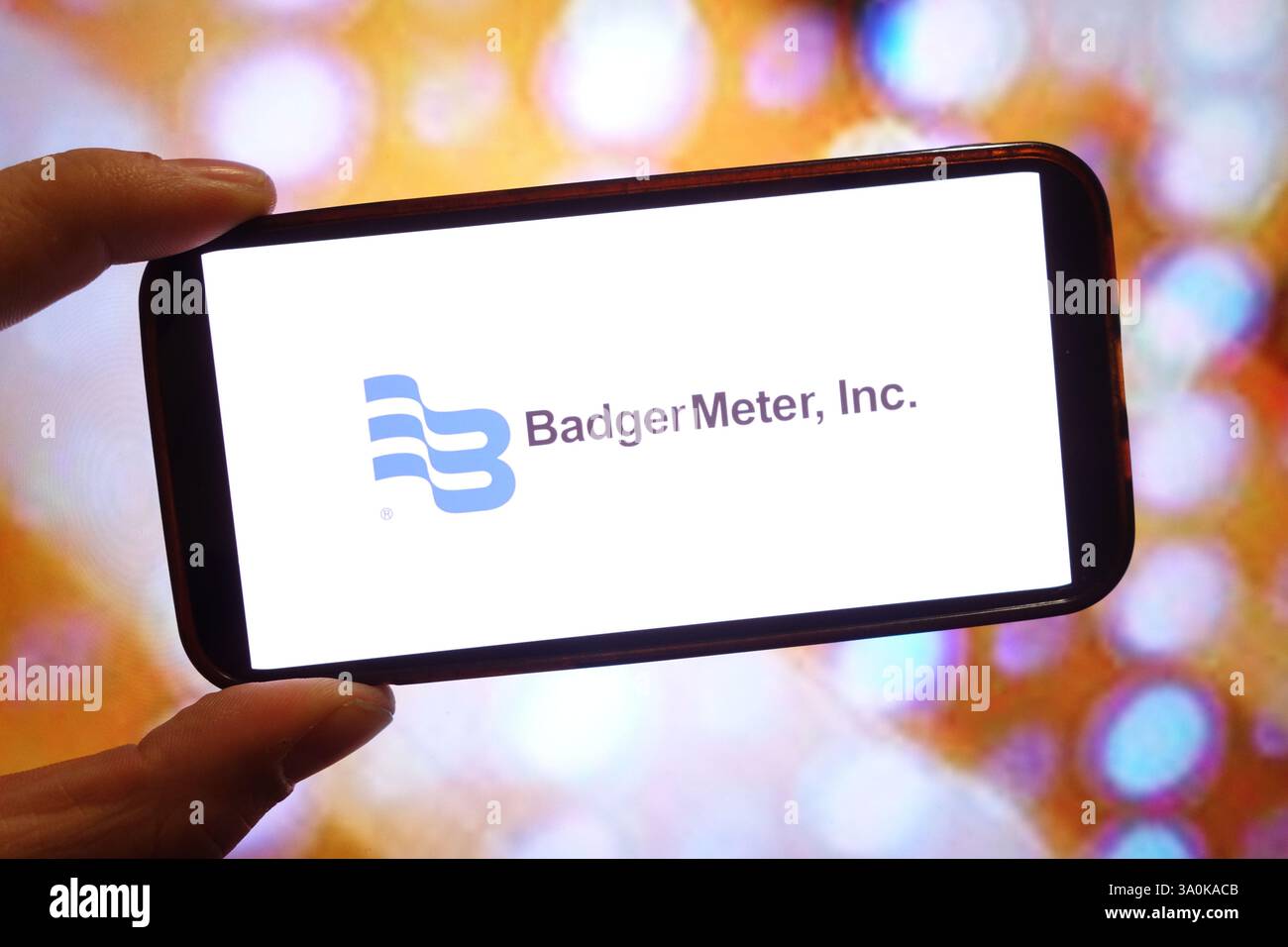 In this photo illustration, the Badger Meter company logo is seen ...