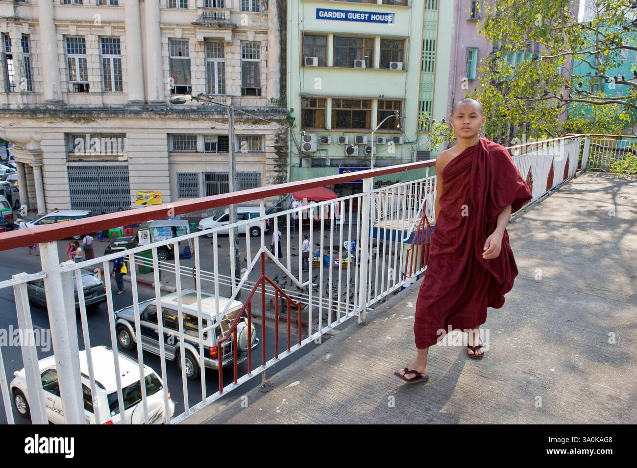 Myanmar, Yangon, monk Stock Photo - Alamy