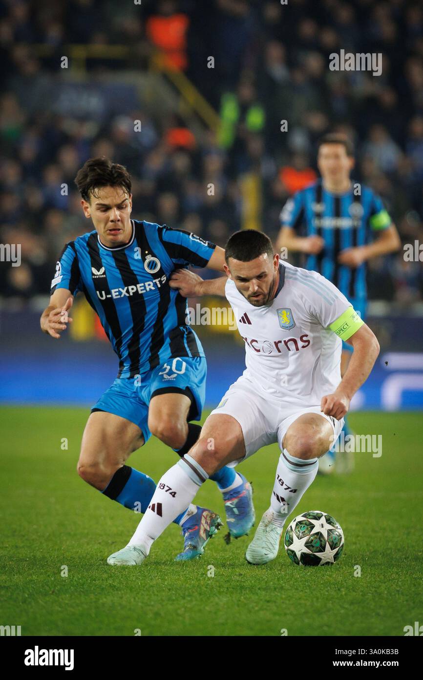 Brugge, Belgium. 04th Mar, 2025. Club's Ardon Jashari and Aston Villa's ...