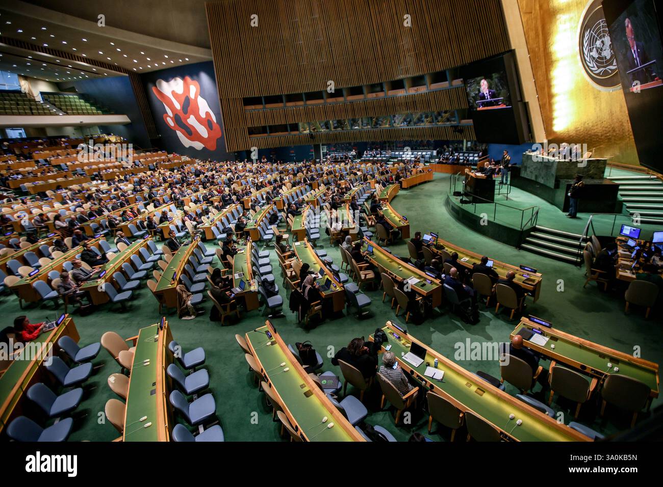 March 4, 2025, New York, New York, USA: ANDRZEJ DUDA, President, Republic of Poland speaks in ...