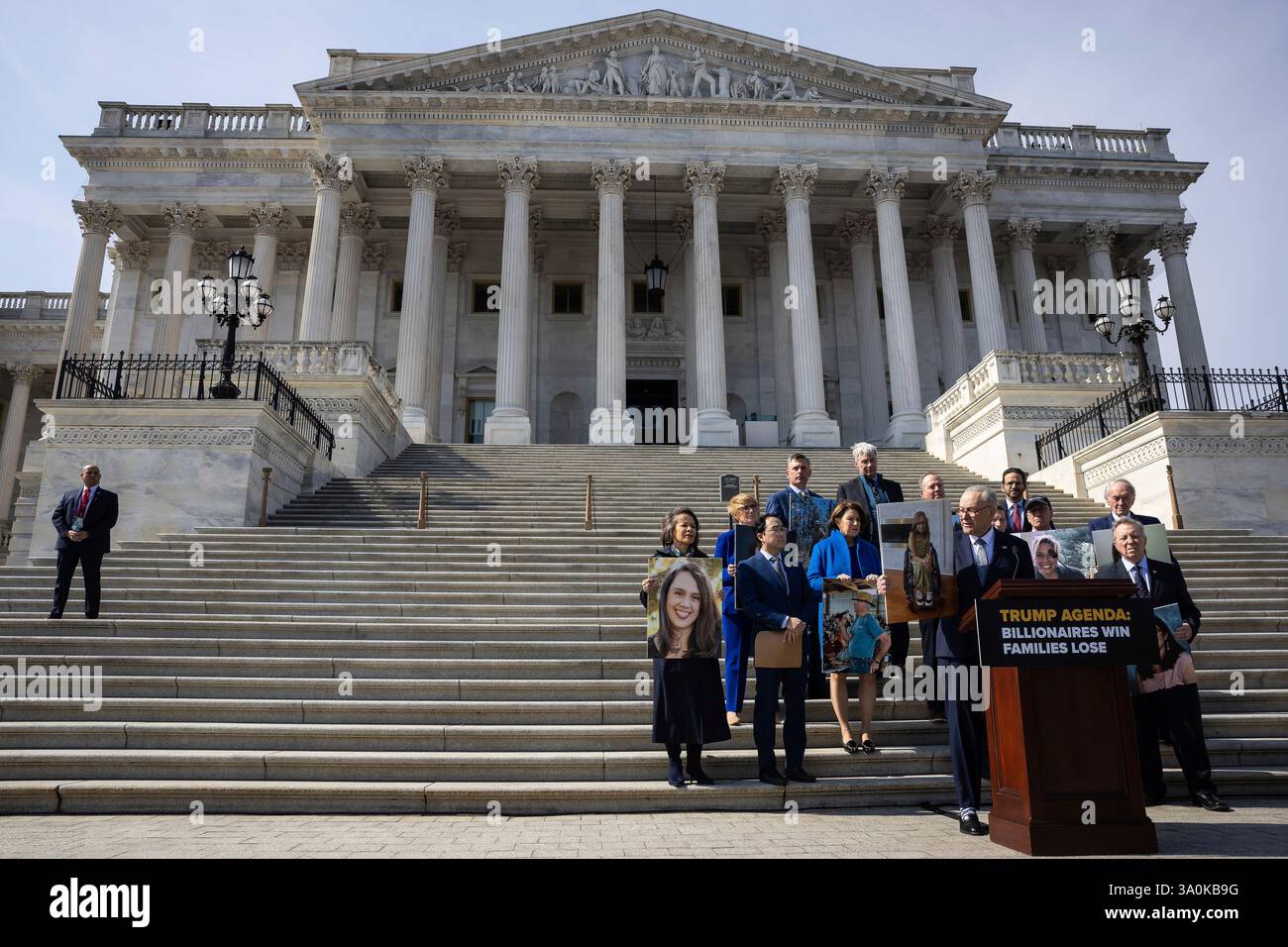 Senate Minority Leader Chuck Schumer (D-N.Y.) and other Senate ...