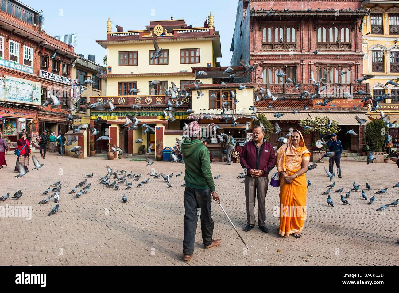 Nepal, Bouddhnath, monk Stock Photo - Alamy