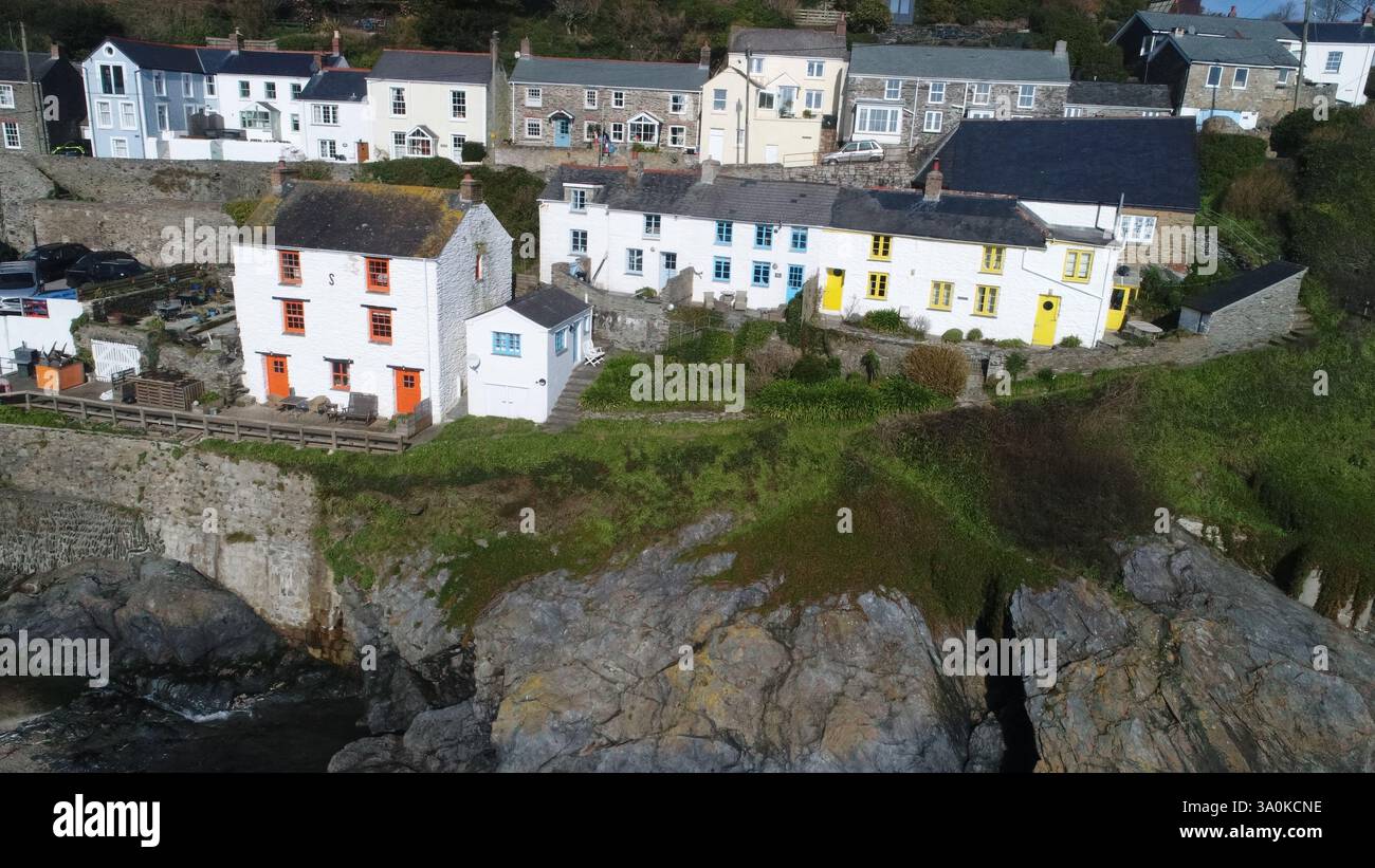 Aerial view of Portloe Cornwall England Stock Photo - Alamy