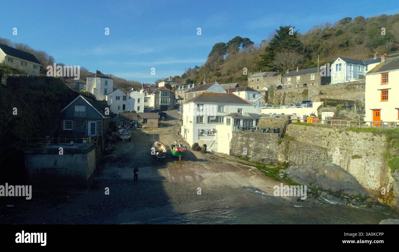Aerial view of Portloe Cornwall England Stock Photo - Alamy