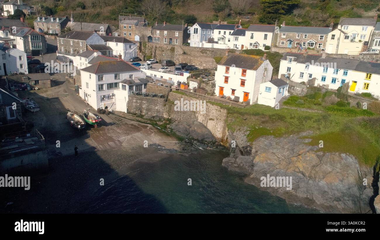 Aerial view of Portloe Cornwall England Stock Photo - Alamy