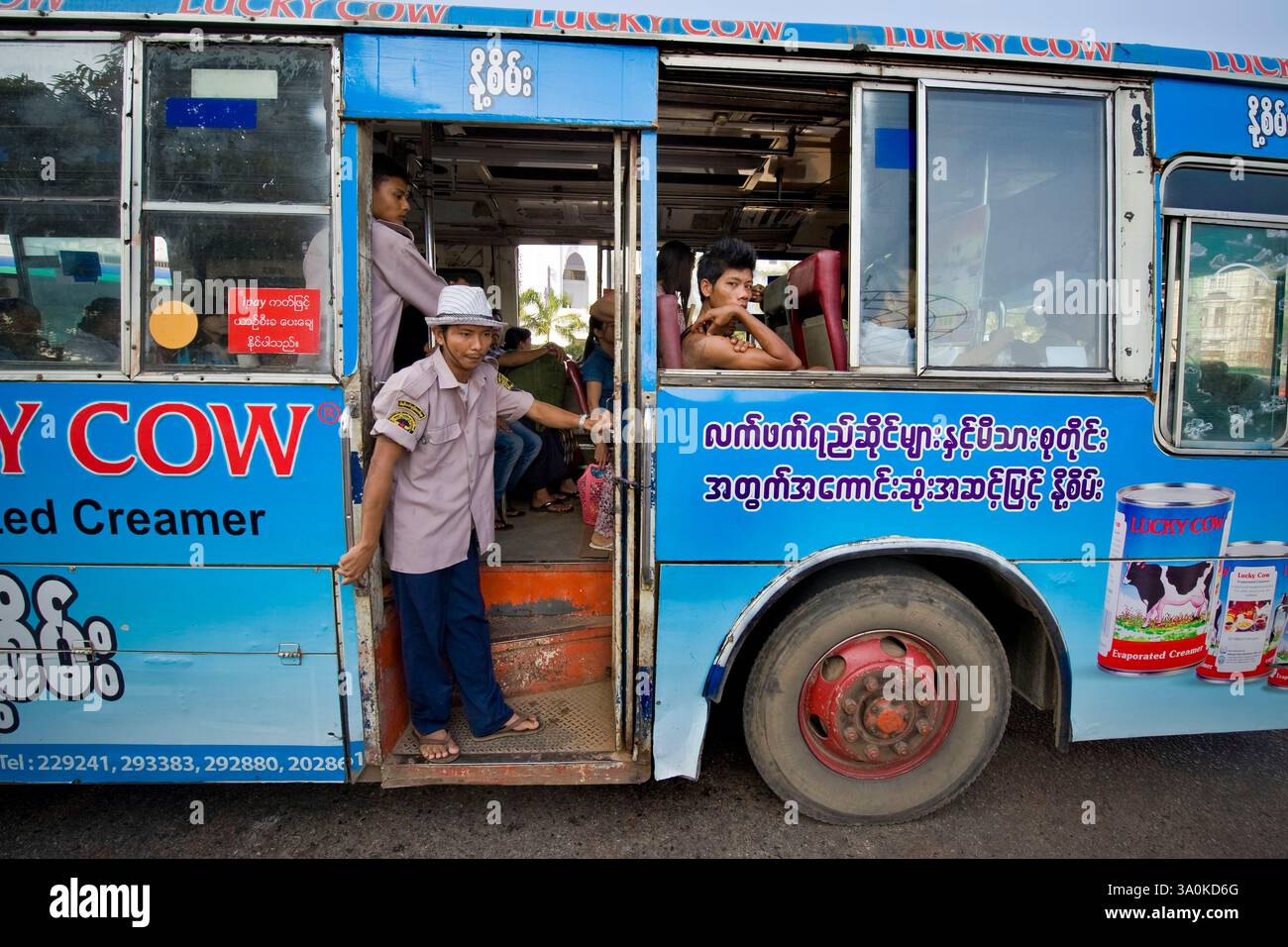 Myanmar, Yangon, bus station Stock Photo - Alamy