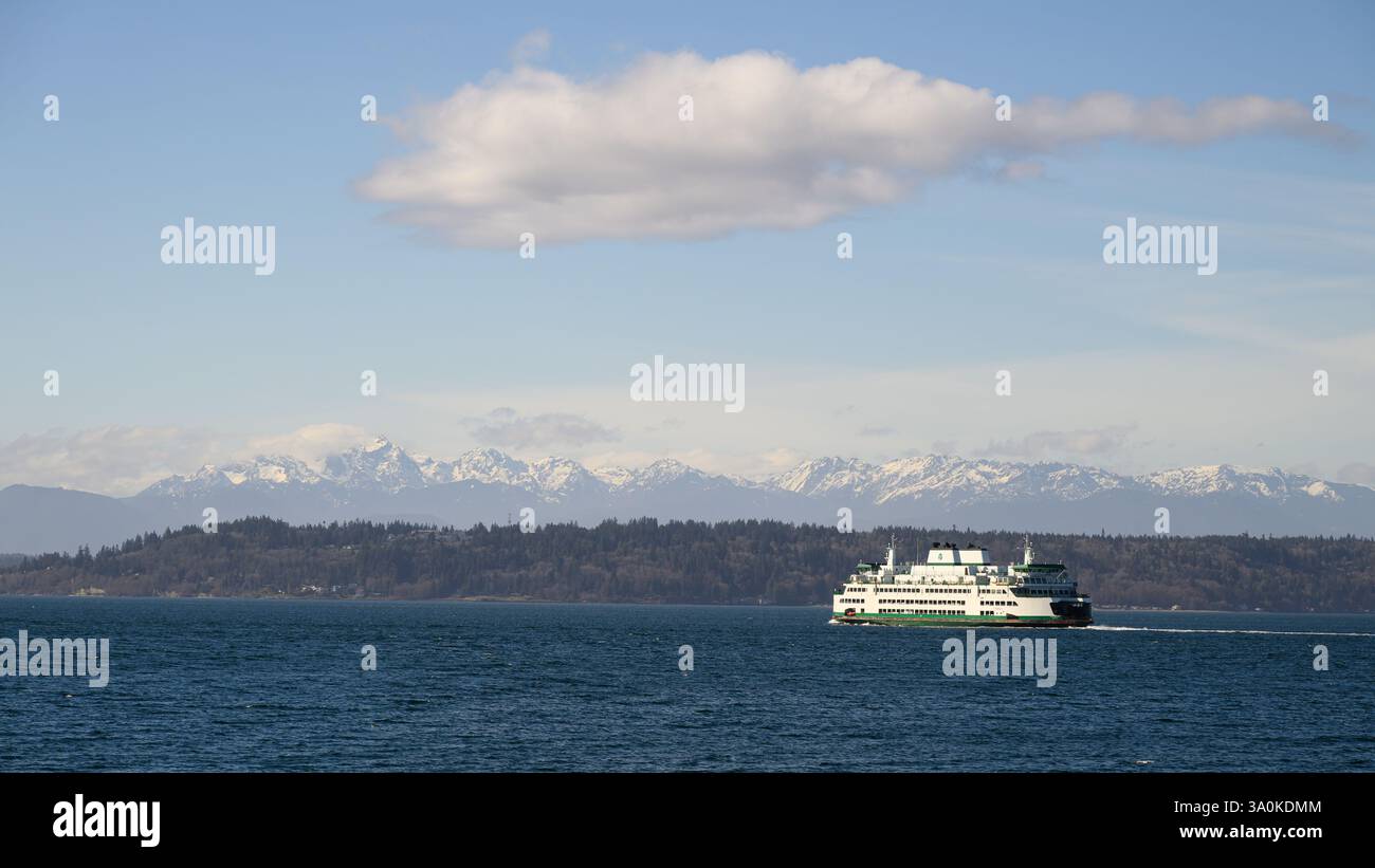 Edmonds, WA, USA - February 27, 2025; Washington State car ferry MV ...