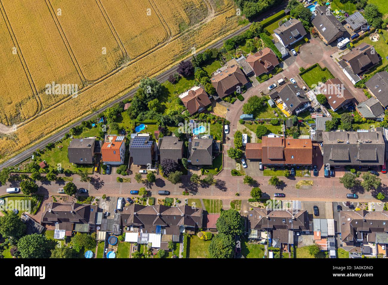 Aerial view, residential area of the Schäferstraße and Vogels Spitze ...