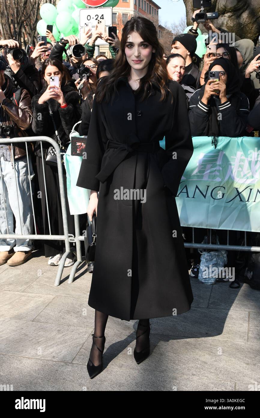 Milan:Pilar Fogliati attends the Giorgio Armani show Milan Fashion Week ...