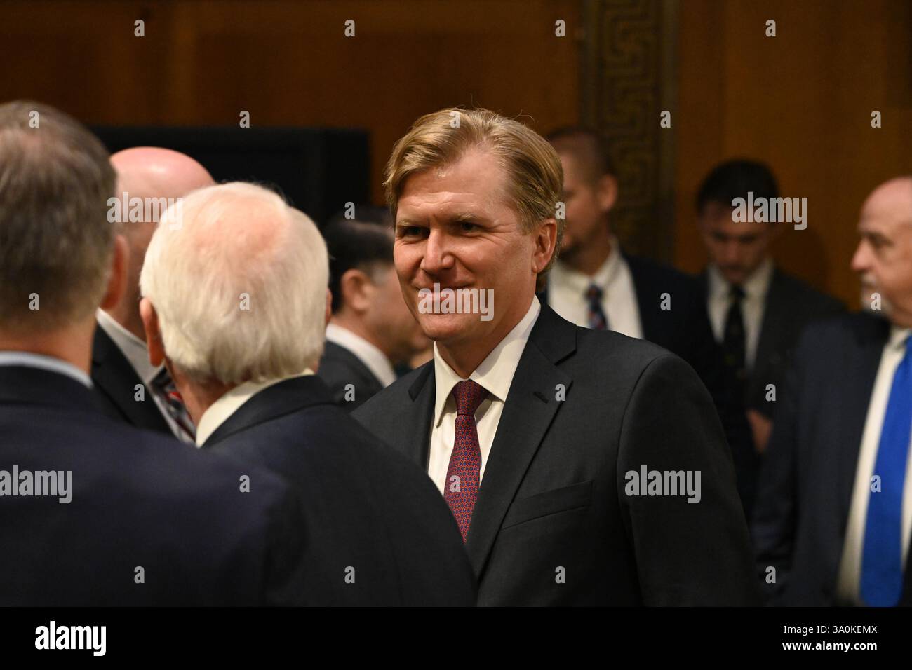 Elbridge Colby is seen at Senate Committee on Armed Services Hearings ...