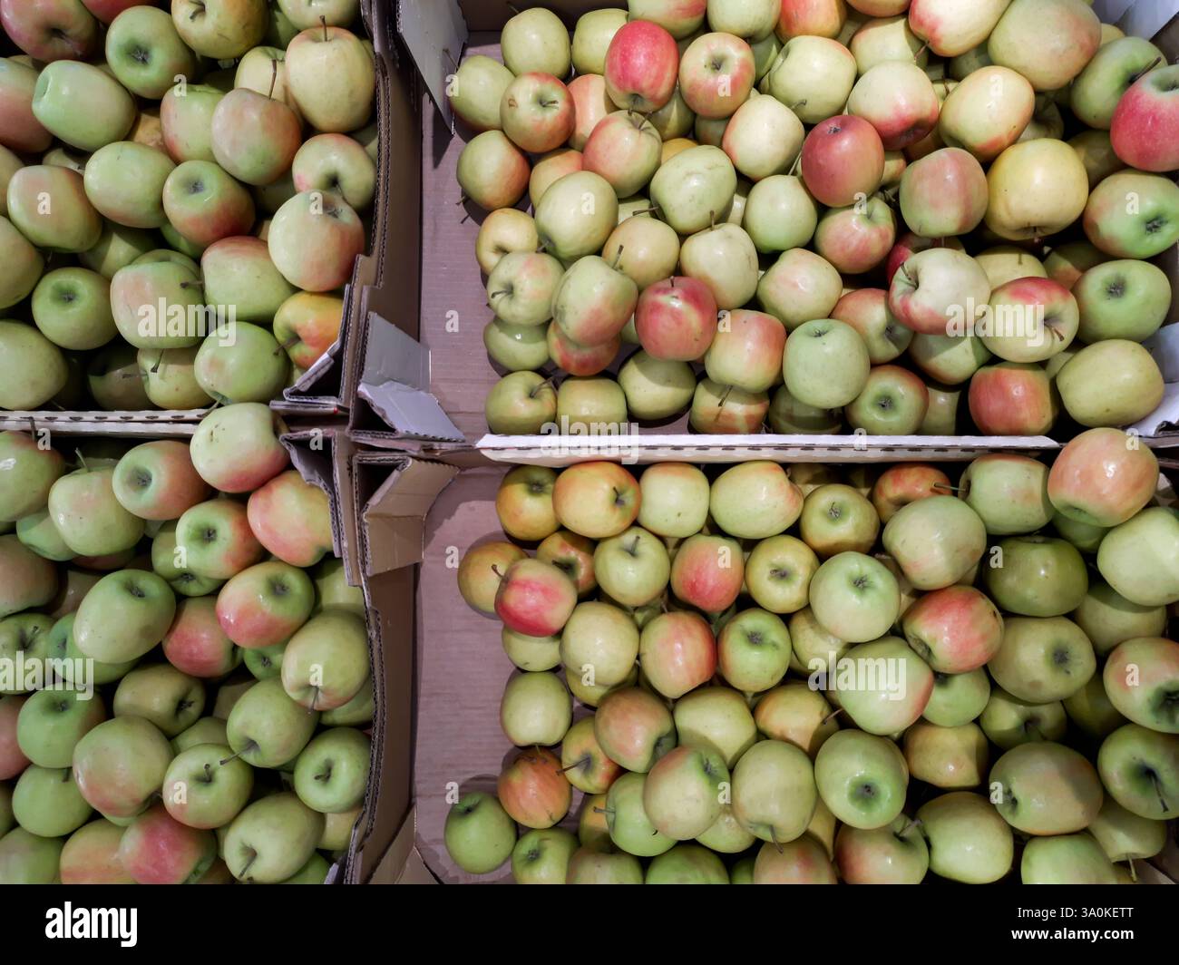 apples in a supermarket window top view Stock Photo - Alamy