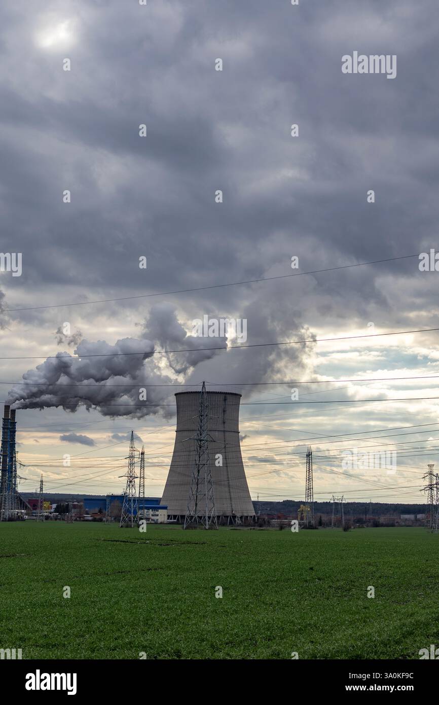 Aerial view of thermal power plant Maritsa East 2 Stara Zagora Region ...
