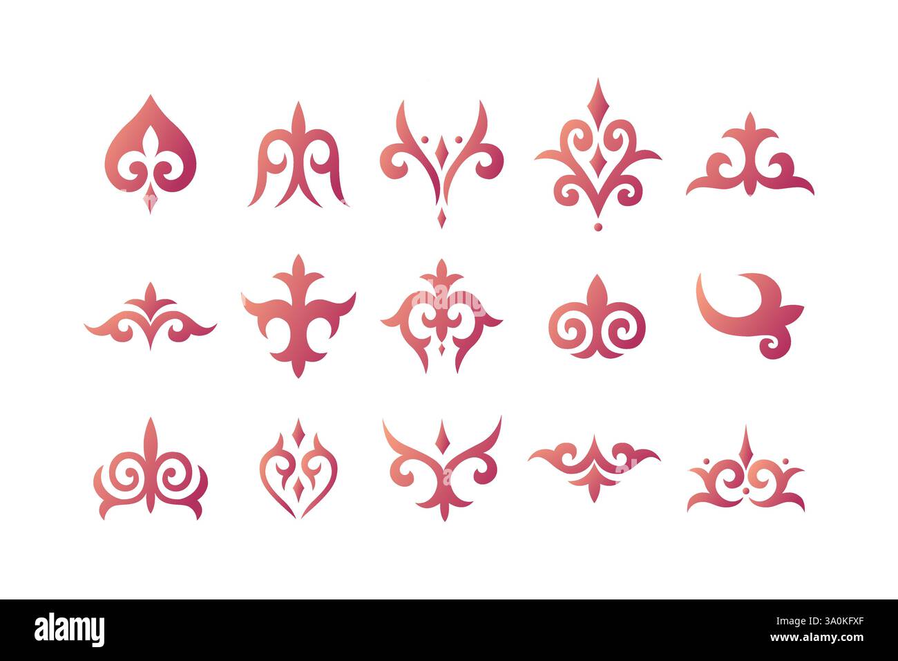Kyrgyz traditional ornaments collection. Vector illustration Stock ...