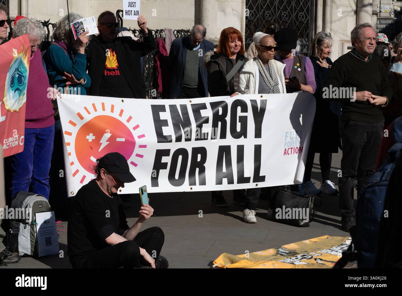London, UK. 4 March, 2025. Opponents of Net Zero Teesside Power, owned ...