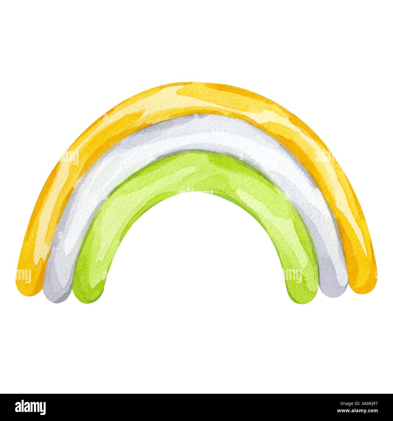 Watercolor rainbow in Irish national flag colors, green white orange ...